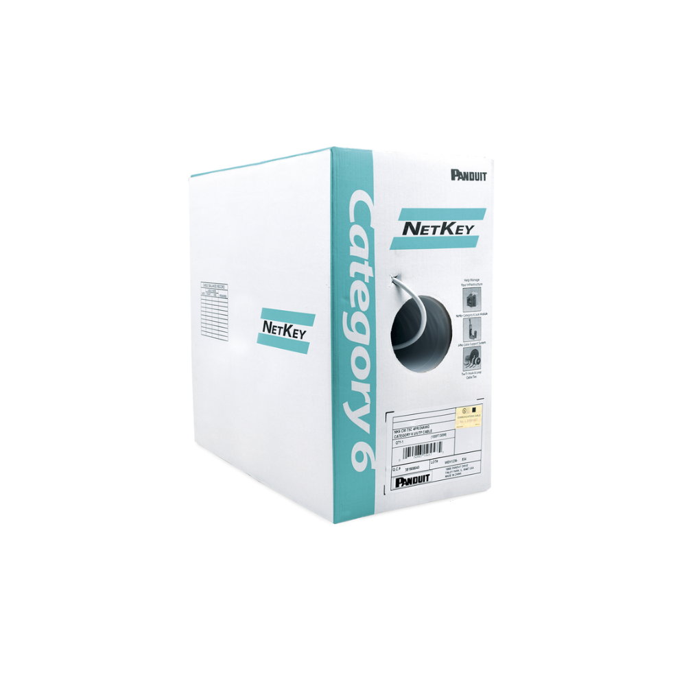 Bobina de Cable UTP Cat6 305m Gris Claro NetKey 24 AWG 1000Mbps CMR ...